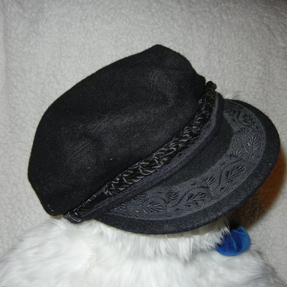 Accessories | Vintage Authentic Greek Fisherman Cap Hat Black Wool ...
